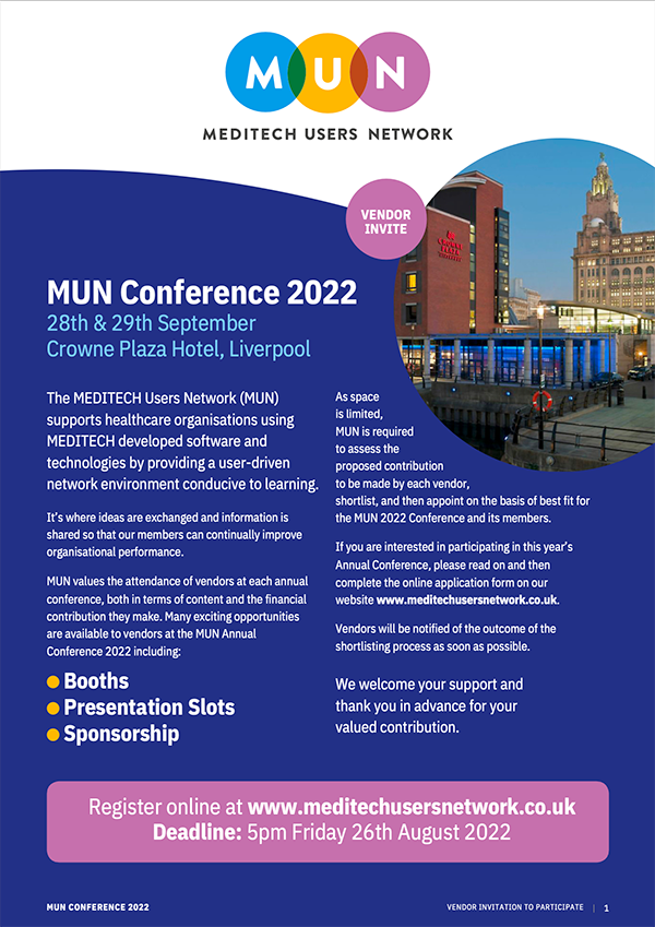 MUN Conference 2022 - MUN - MEDITECH Users Network